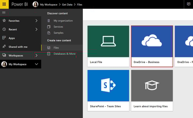 Importing and connecting OneDrive files to Power BI