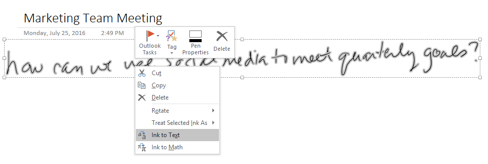 Converting Handwriting To Text In OneNote | BrainStorm