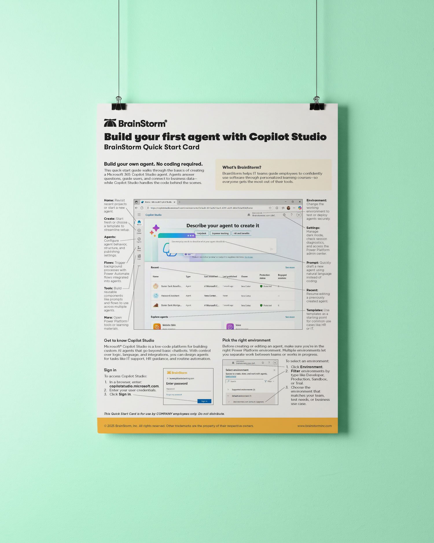 [Quick Start Card] Microsoft 365 Copilot Studio